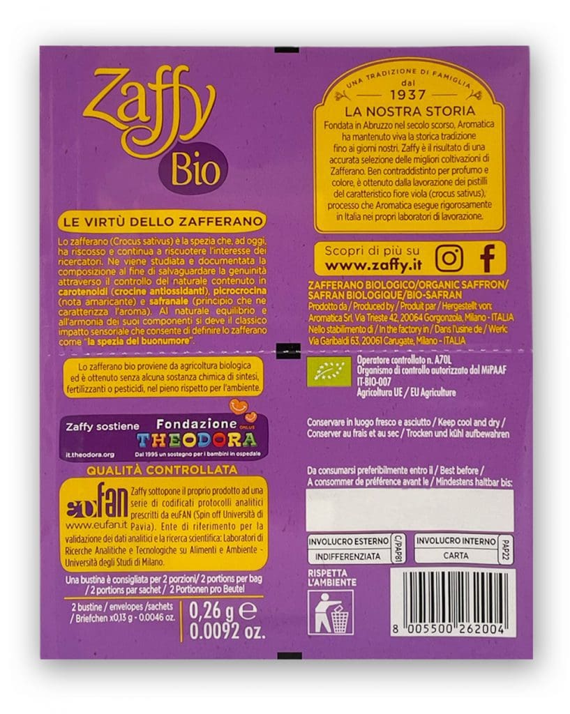 Zaffy Bio - Zafferano biologico lavorato a mano in Italia